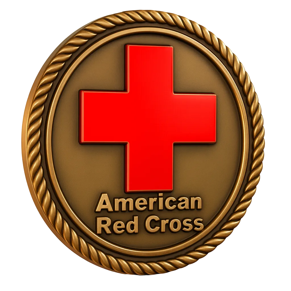 Red Cross - 3D Bronze Medallion -Available in 3" – Hero Medallions